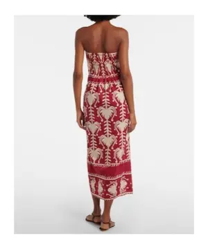Johanna Ortiz Ancient Peru Cotton Wrap Dress - Red