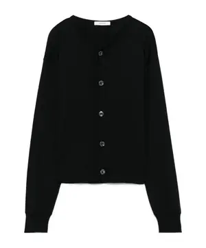 LEMAIRE Fine-knit Cardigan - Black