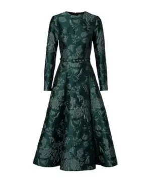 EMILIA WICKSTEAD Capucine Floral Cloqué Midi Dress - Black