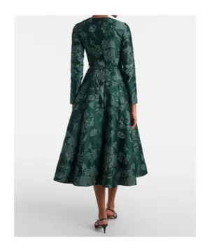 EMILIA WICKSTEAD Capucine Floral Cloqué Midi Dress - Black