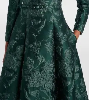 EMILIA WICKSTEAD Capucine Floral Cloqué Midi Dress - Black