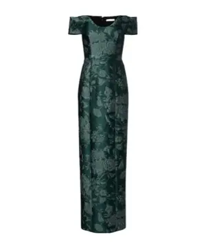EMILIA WICKSTEAD Aislinn Floral Cloqué Bustier Gown - Green