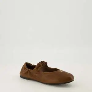 Miu Miu Logo-detailed Ballet Flats