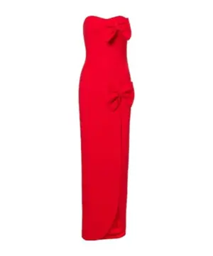 Alessandra Rich Bow-detail Cady Gown - Red
