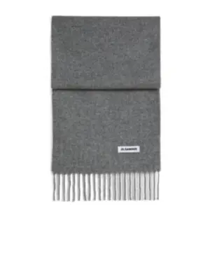 JIL SANDER Slim Wool Scarf - Gray