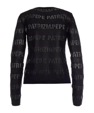 Patrizia Pepe Perforated Detail Long Sleeve Sweater