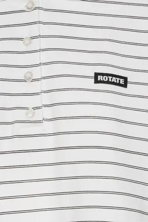 ROTATE BY BIRGER CHRISTENSEN Striped Long Sleeve Polo Top