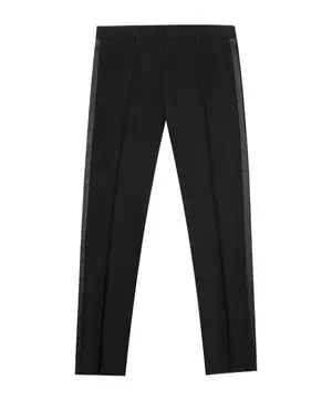 ANTONY MORATO Nina' Slim Fit Trousers In Stretch Viscose Blend With Satin Details - Black