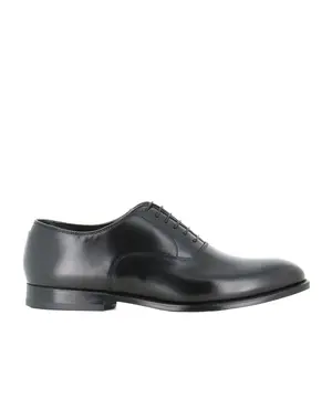 DOUCAL'S Round Toe Oxford Shoes - Black