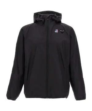 Play Comme Des Garcon Comme Des Garçons Play X K-way Co-branded Hooded Casual Jacket - Black