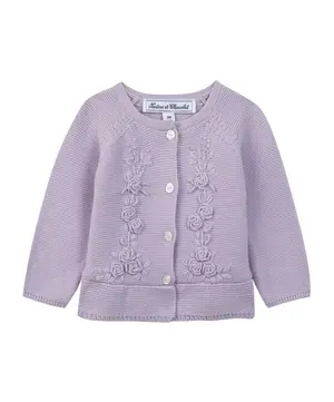 TARTINE ET CHOCOLAT Embroidered Cardigan - Lavender