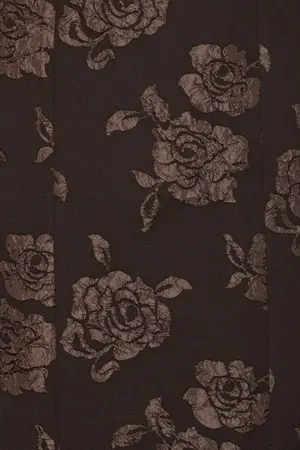 ROTATE BY BIRGER CHRISTENSEN Floral Jacquard Short-sleeve Midi Dress