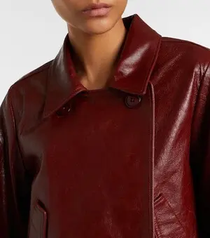 Dorothee Schumacher Broken Shine Cropped Leather Jacket