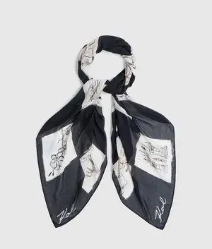 Karl Lagerfeld Sketch Checkerboard Scarf