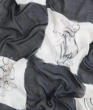 Karl Lagerfeld Sketch Checkerboard Scarf