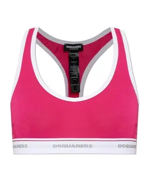 Dsquared2 Logo-tape Racerback Bralette - Pink