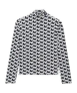 MSGM Logo-printed High-neck Long-sleeved T-shirt - White