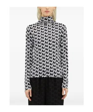 MSGM Logo-printed High-neck Long-sleeved T-shirt