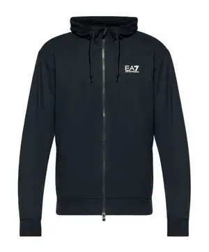 EA7 Zip-up Cotton Hoodie - Black