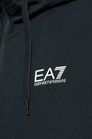 EA7 Zip-up Cotton Hoodie - Black