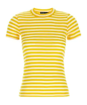 Polo Ralph Lauren Striped Ribbed Crewneck T-shirt - Yellow