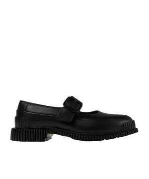 Camper Round-toe Buckle Loafers - Black