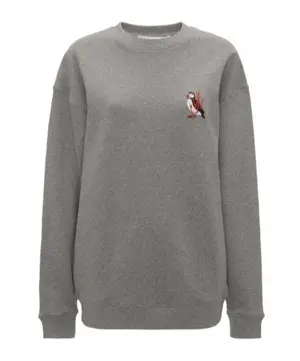 J.W.ANDERSON Logo-embroidered Organic Cotton Sweatshirt - Grey