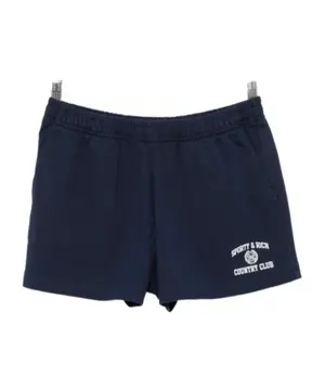 SPORTY  RICH Sporty & Rich Country Club Logo Shorts - Black
