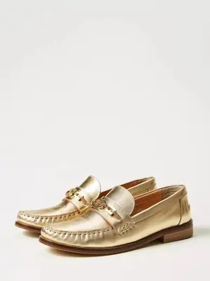 TWINSET Metallic-leather Loafers