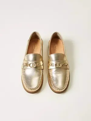 TWINSET Metallic-leather Loafers