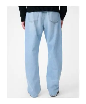Studio Nicholson Riso Logo Patch Straight Leg Jeans - Blue