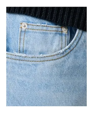 Studio Nicholson Riso Logo Patch Straight Leg Jeans - Blue
