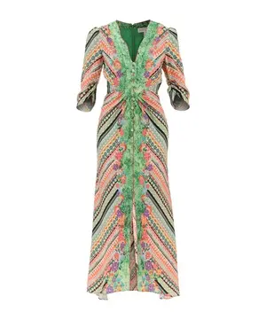 Saloni Mitsu B Mix-print Midi Dress - Multicolor