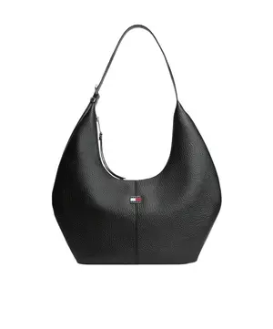 Tommy Hilfiger Flag Plaque Slouch Hobo Bag - Black