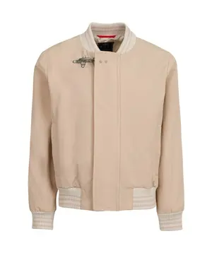 FAY Hook-detail Bomber Jacket - Beige