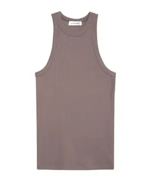 ANINE BING Eva Knitted Racerback Tank Top - Gray