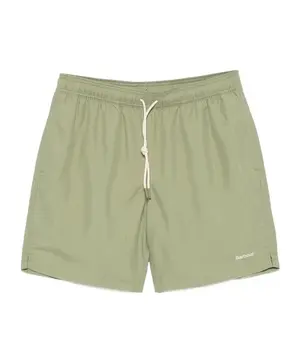 Barbour Staple Logo-embroidered Drawstring Swim Shorts - Nude