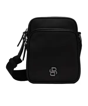 Hugo Boss Twill Zip-up Reporter Bag - Black