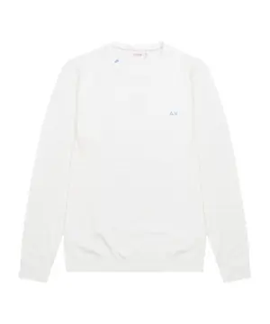 SUN 68 Logo Crew Neck Knitted Sweater - Milky