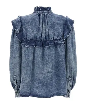 Isabel Marant Étoile Idety Ruffled Denim Shirt