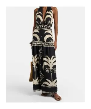 Johanna Ortiz Printed Halterneck Maxi Dress