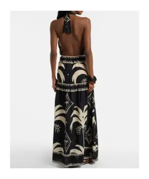 Johanna Ortiz Printed Halterneck Maxi Dress