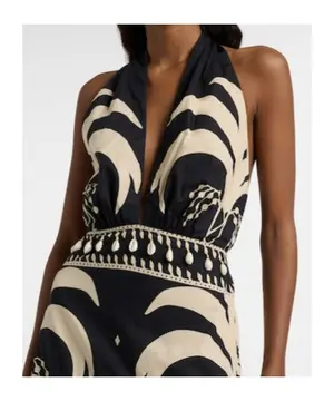 Johanna Ortiz Printed Halterneck Maxi Dress