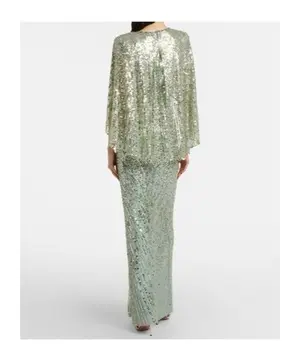 Jenny Packham Carrie Caped Embellished Gown