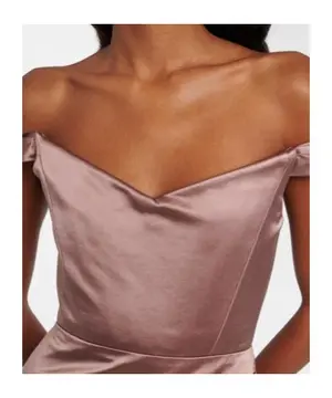 Alex Perry Off-shoulder Draped Satin Mini Dress