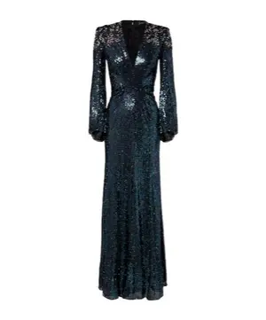 Jenny Packham Zinnia Sequined Gown - Black
