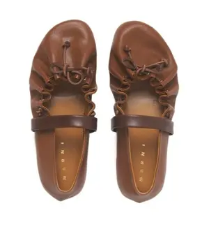 Marni Leather Mary Jane Soft Ballerinas