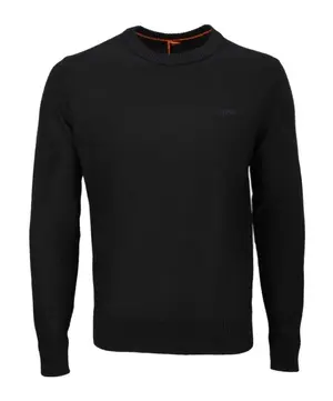 Hugo Boss Logo Embroidered Crewneck Jumper - Black