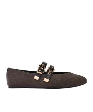 Michael Kors Buckle-strap Ballet Flats - Brown