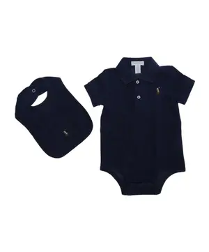 Polo Ralph Lauren Short-sleeved Bodysuit And Bib Set